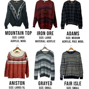 PICK ONE: Vintage Pullover Sweaters Unisex Men Women Choose Your ...