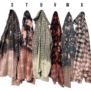 PICK ONE: Heavily Distressed Painted Flannel Shirts With Frayed Holes ...
