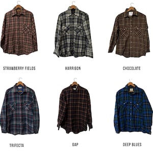 PICK ONE: Vintage Wool Blend Flannel Shirts Cozy Cabin Flannel Unisex ...