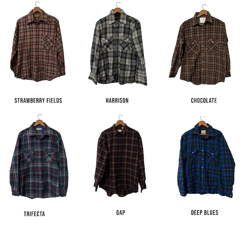 PICK ONE: Vintage Wool Blend Flannel Shirts Cozy Cabin Flannel Unisex ...