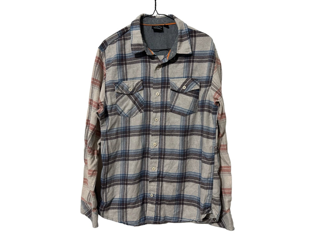 Multi Plaid Patchwork Flannel Shirt Blue Grey Pink Size Medium - Etsy