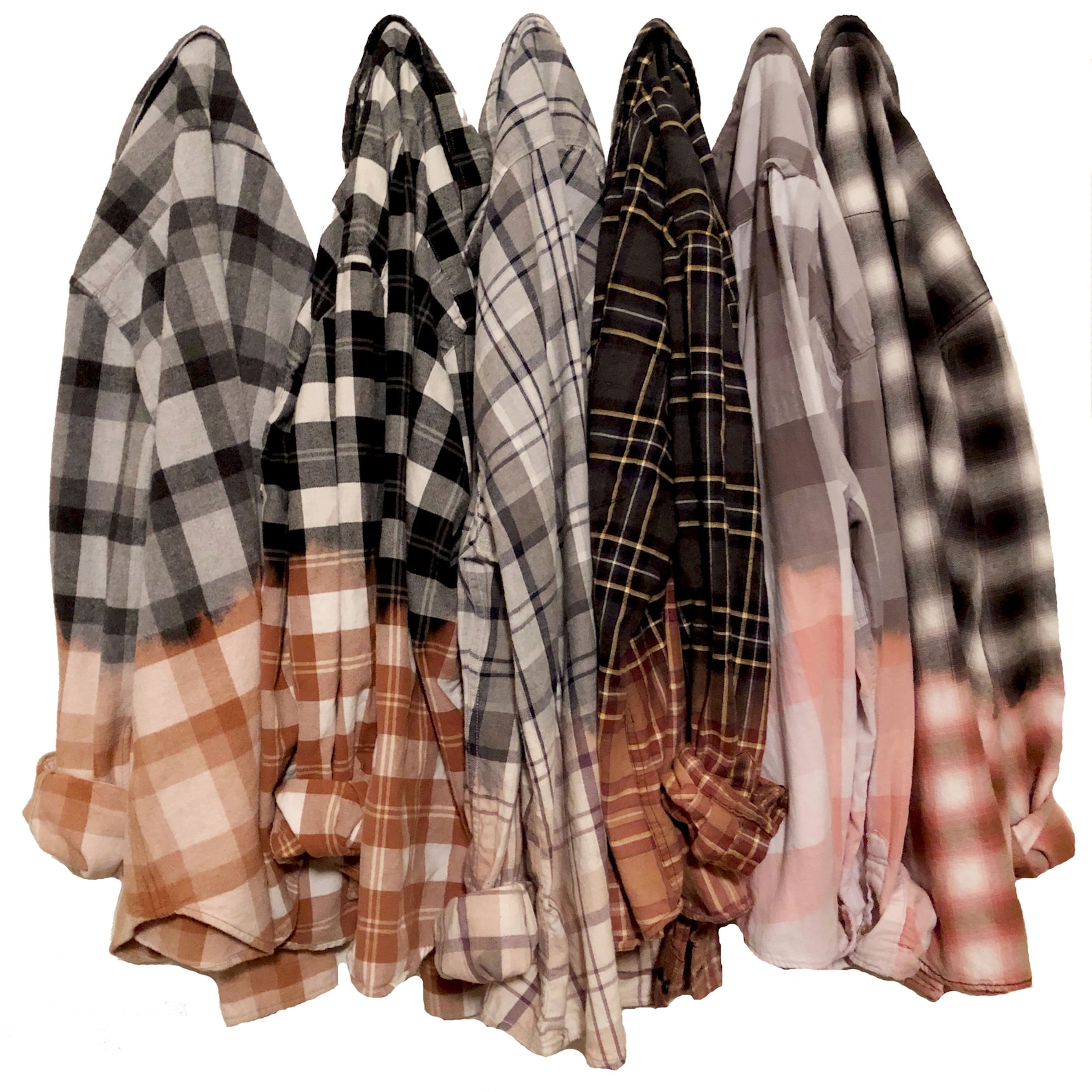 Custom Half Bleached Flannel Shirt Custom Hand Dyed Flannels - Etsy