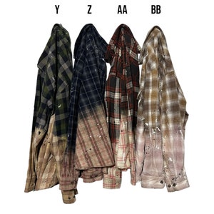 PICK ONE: Heavily Distressed Painted Flannel Shirts With Frayed Holes ...