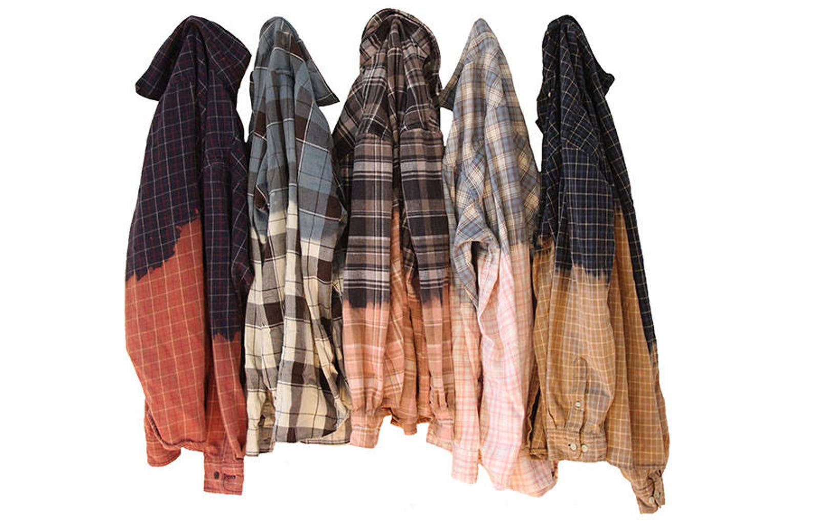 Custom Half Bleached Flannel Shirt Custom Hand Dyed Flannels - Etsy