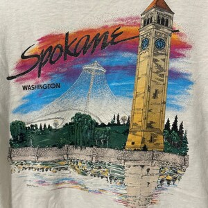 80's Spokane Washington Great Northern Clocktower Short Sleeve Vintage ...