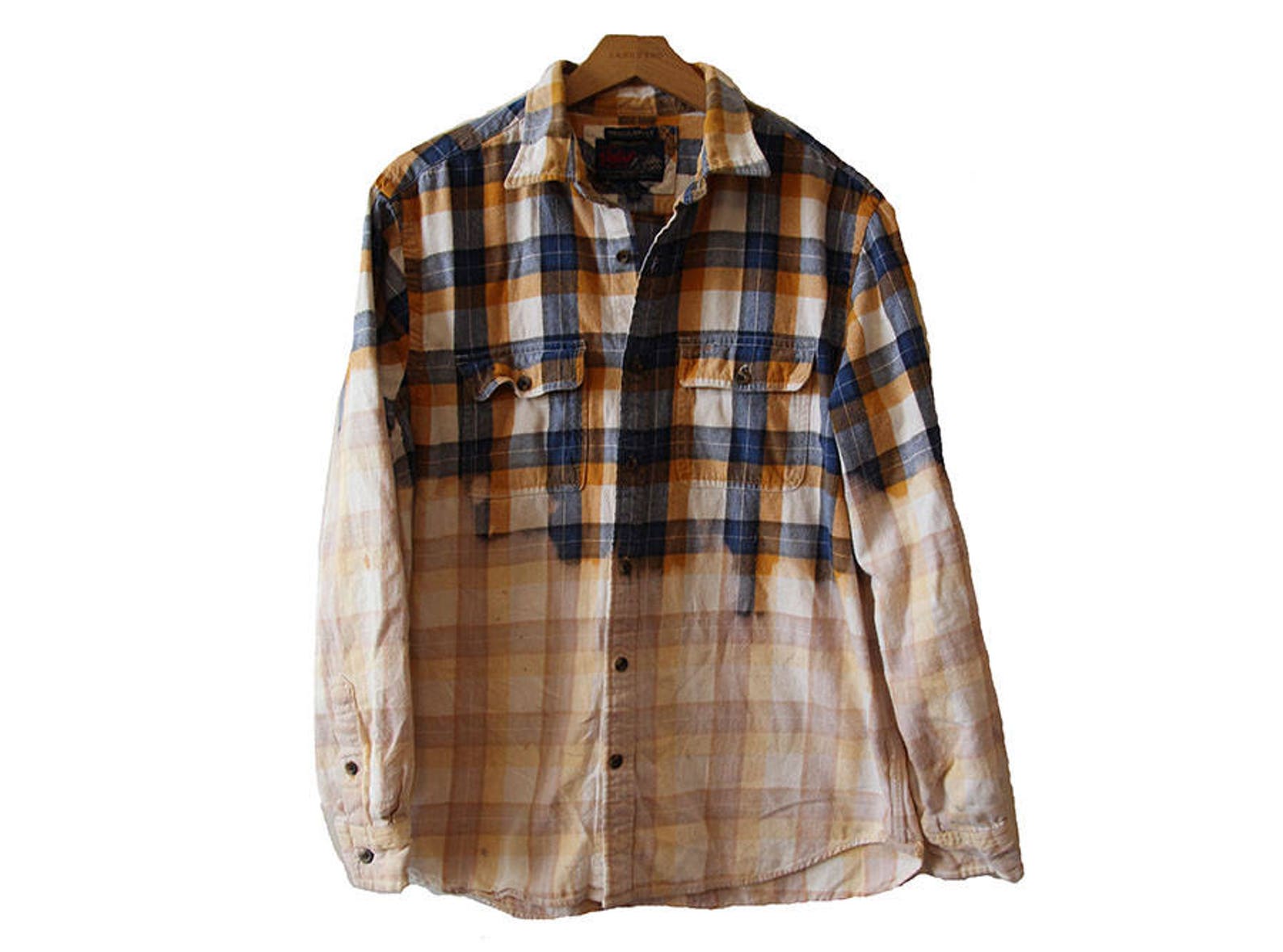 Custom Half Bleached Flannel Shirt Custom Hand Dyed Flannels - Etsy
