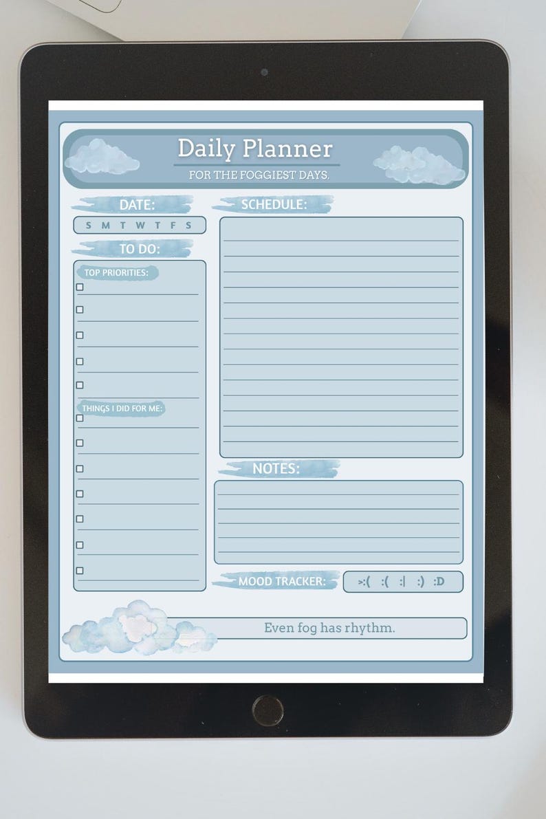 Mist | Daily Planner + Reflection Page | Fog Collection | Digital ...