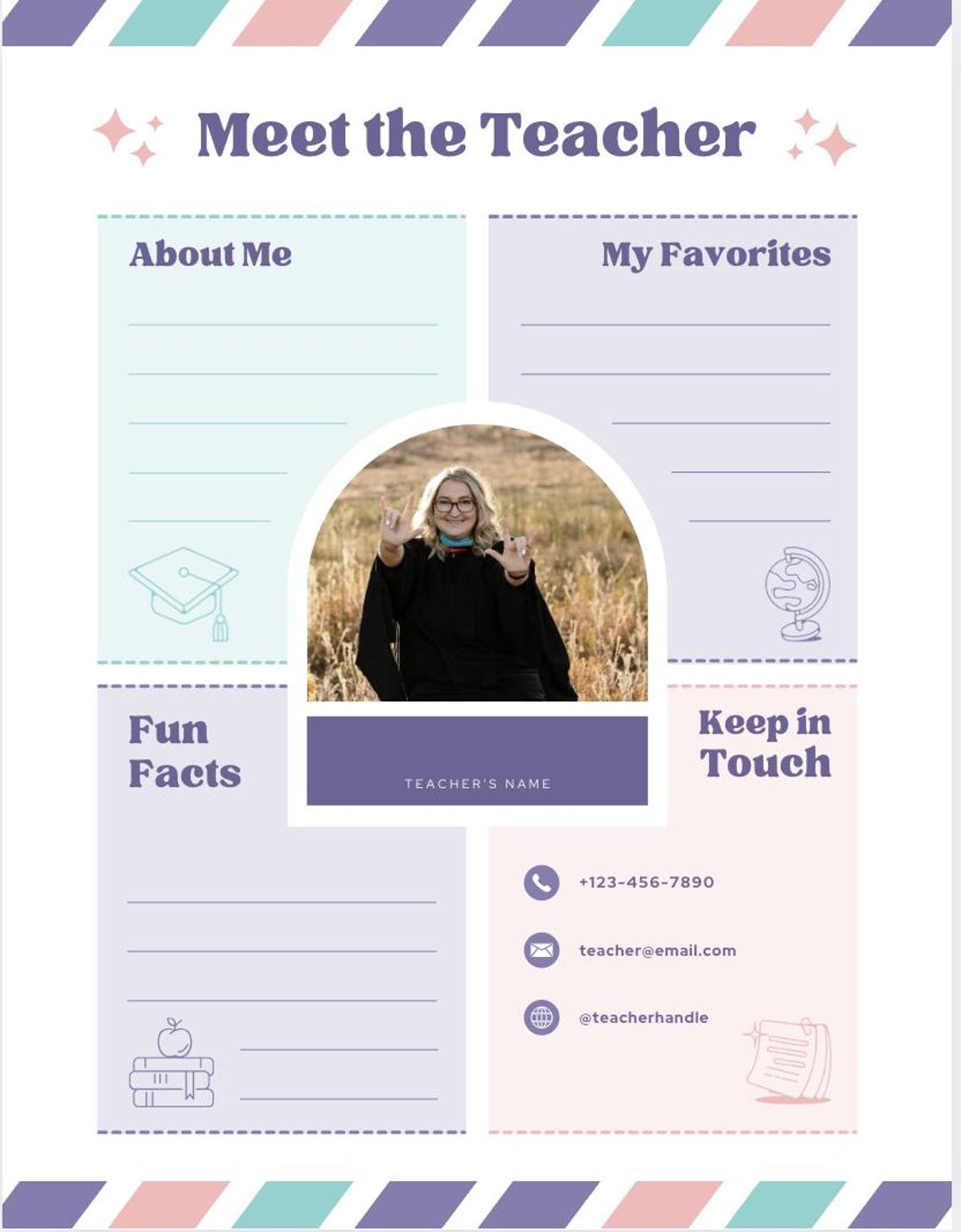 Meet the Teacher Welcome Letter-purple Themed - Etsy