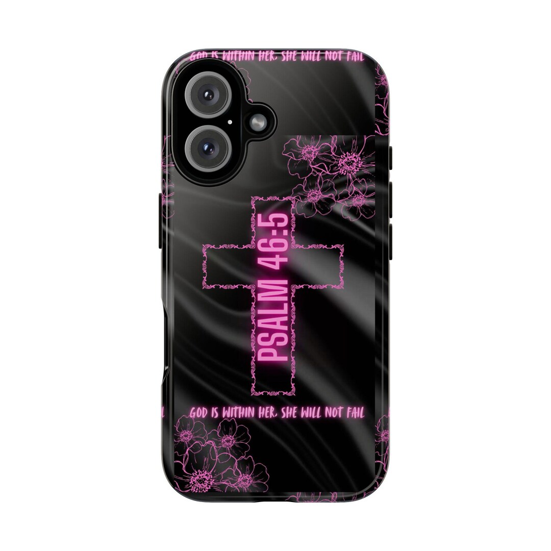 Cross Scripture Phone Case, Tough Cases With Psalm 46:5, Inspirational ...