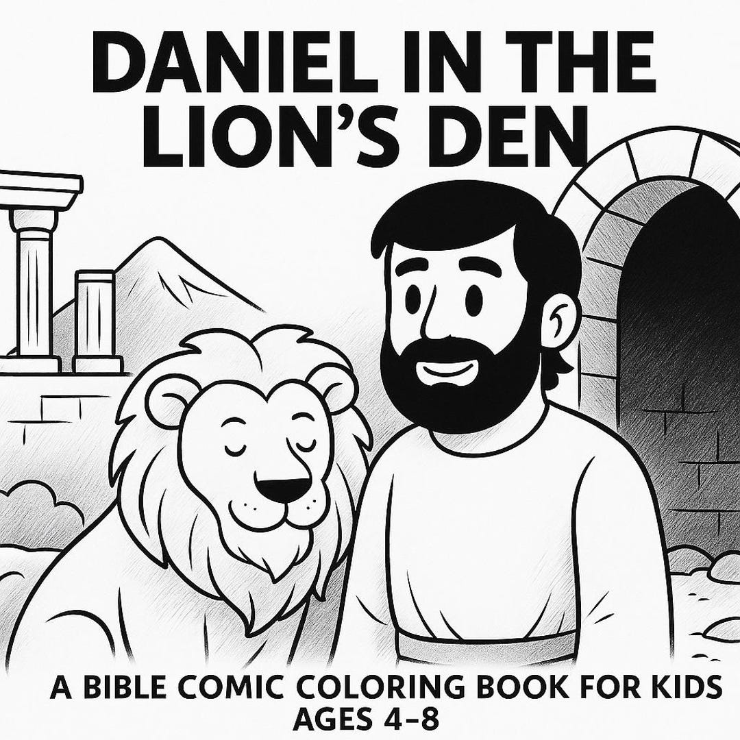 Daniel in the Lion's Den Coloring Book | Bible Comic for Kids ...