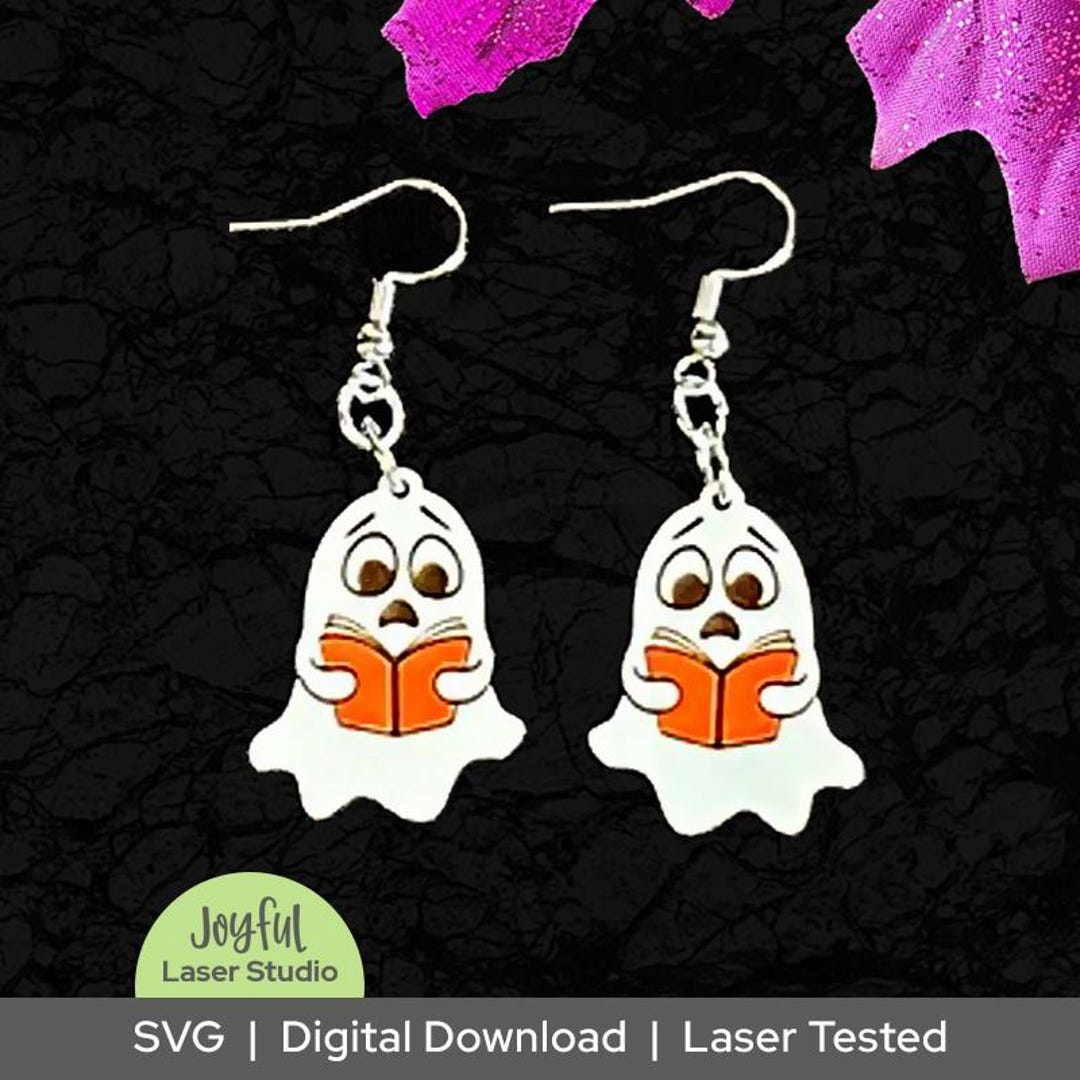 Scared Ghost Earrings SVG | Halloween Jewelry | Laser Cut Halloween ...