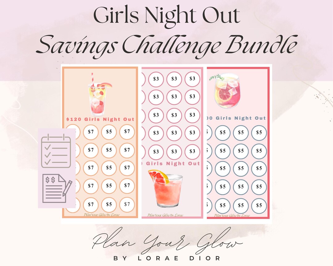 Girls Night Out Savings Challenge Printable – Budget Tracker Worksheets ...