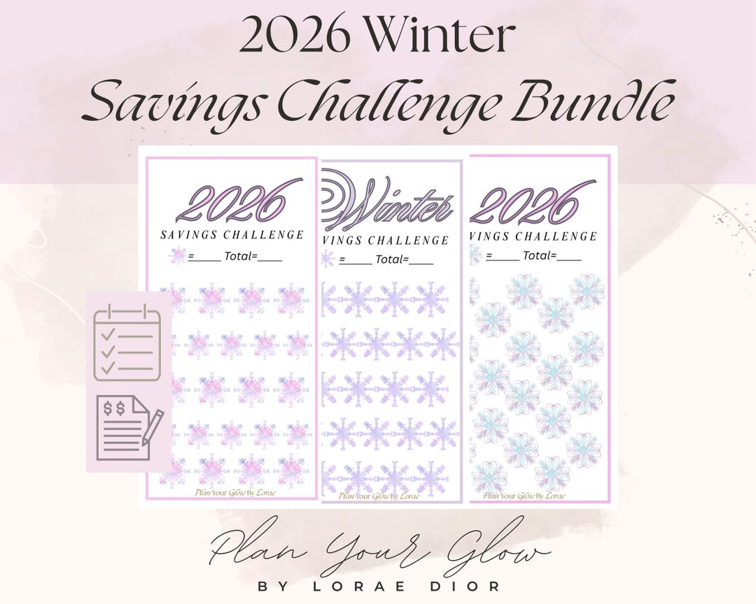 Winter Savings Challenge Printable Bundle Snowflake Money Trackers for ...