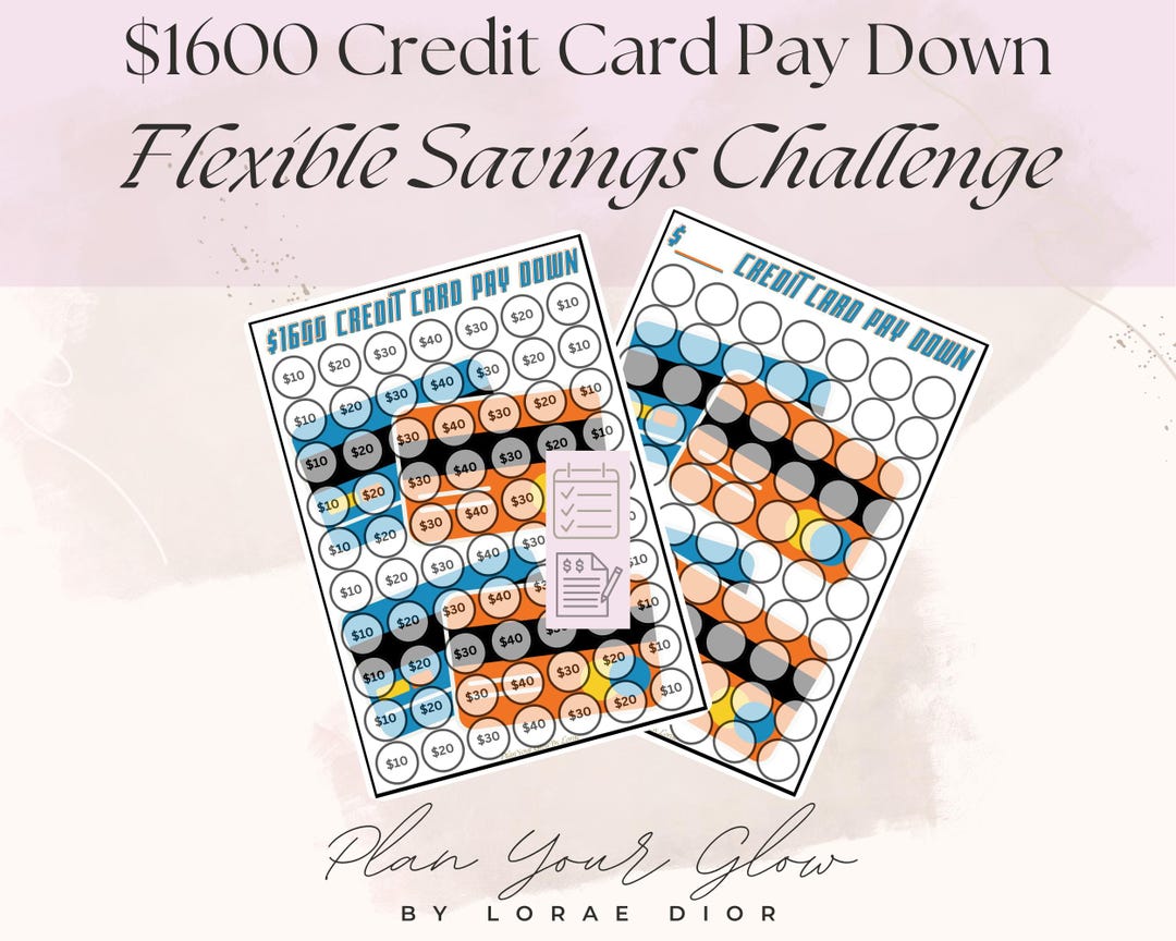 Credit Card Pay off Printable Tracker - Debt Free Savings Challenge ...