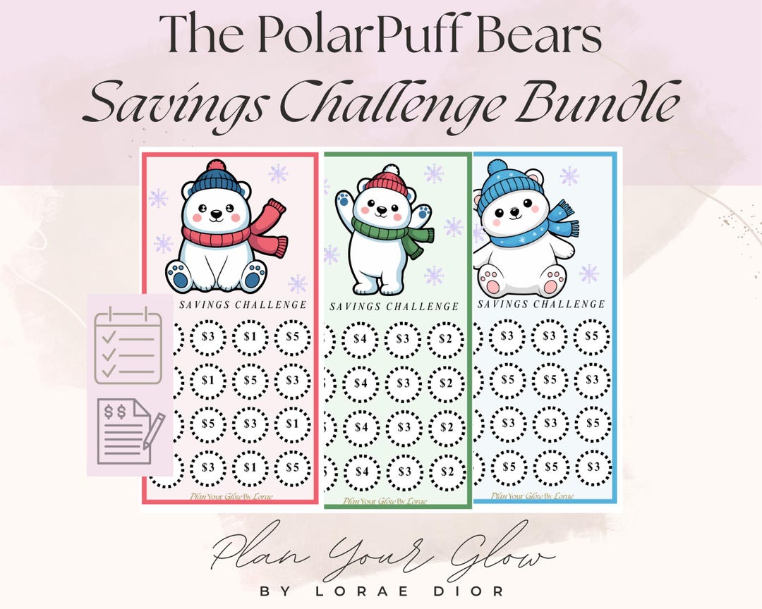 Winter Savings Challenge Printable – Polar Bear Money Tracker | 3 ...
