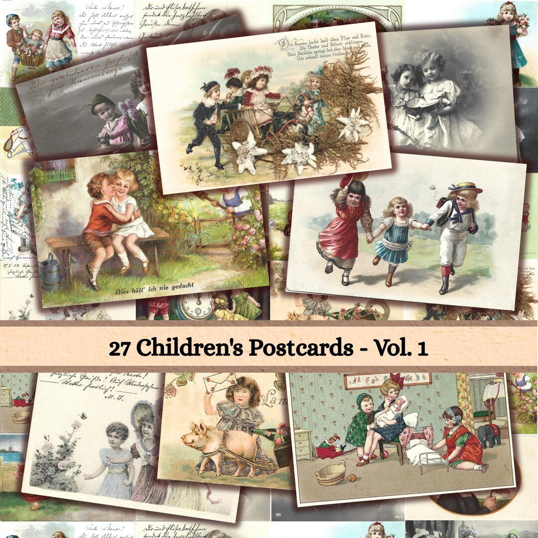 Antique Children’s Postcards – Vol. 1 | Printable Vintage Ephemera for ...