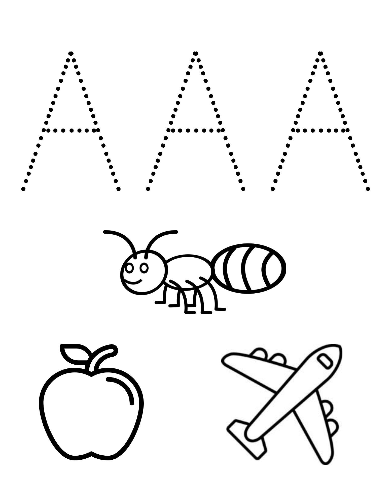 Letter A Tracing Worksheet Printable – Preschool Alphabet Activity ...