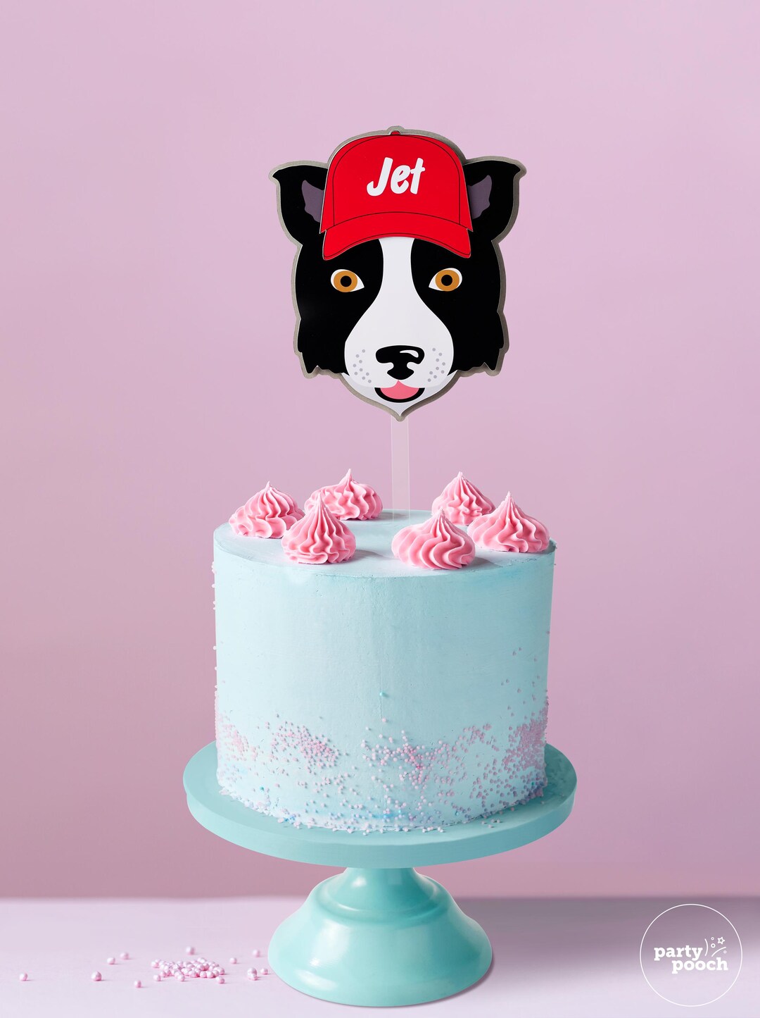 Personalized Border Collie Cake Topper: Custom Dog Birthday Party ...