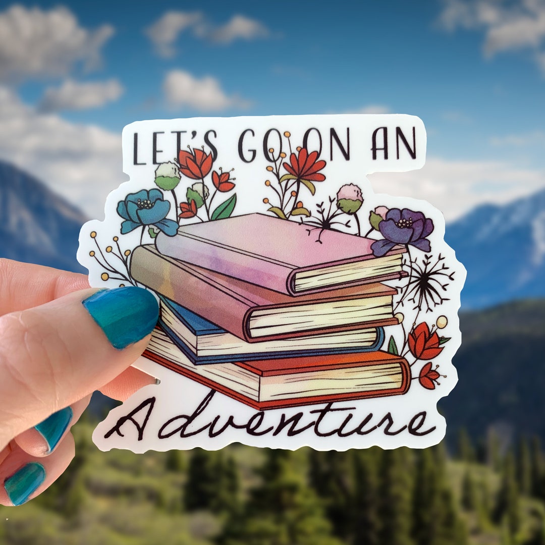Book Sticker Let's Go on an Adventure Sticker for Kindle, Laptop & More ...