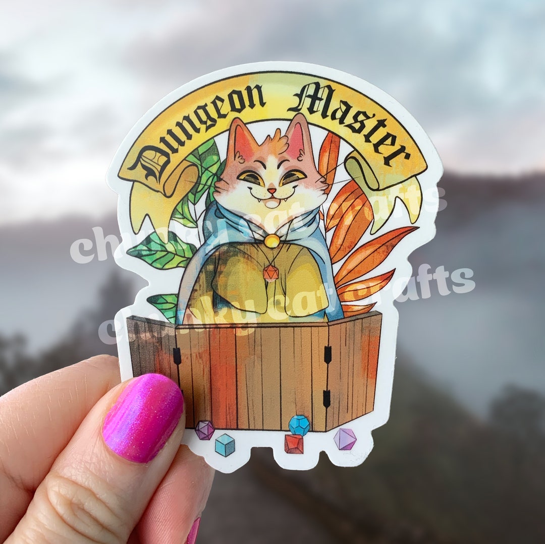 Dungeon Master Cat Vinyl Sticker: RPG Fantasy Decal (3" X 2.48") - Etsy