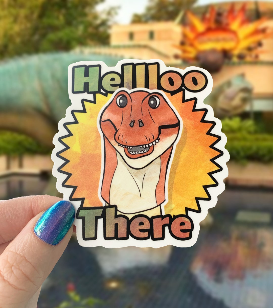 Hello There Dinosaur Animal Kingdom Sticker - Etsy