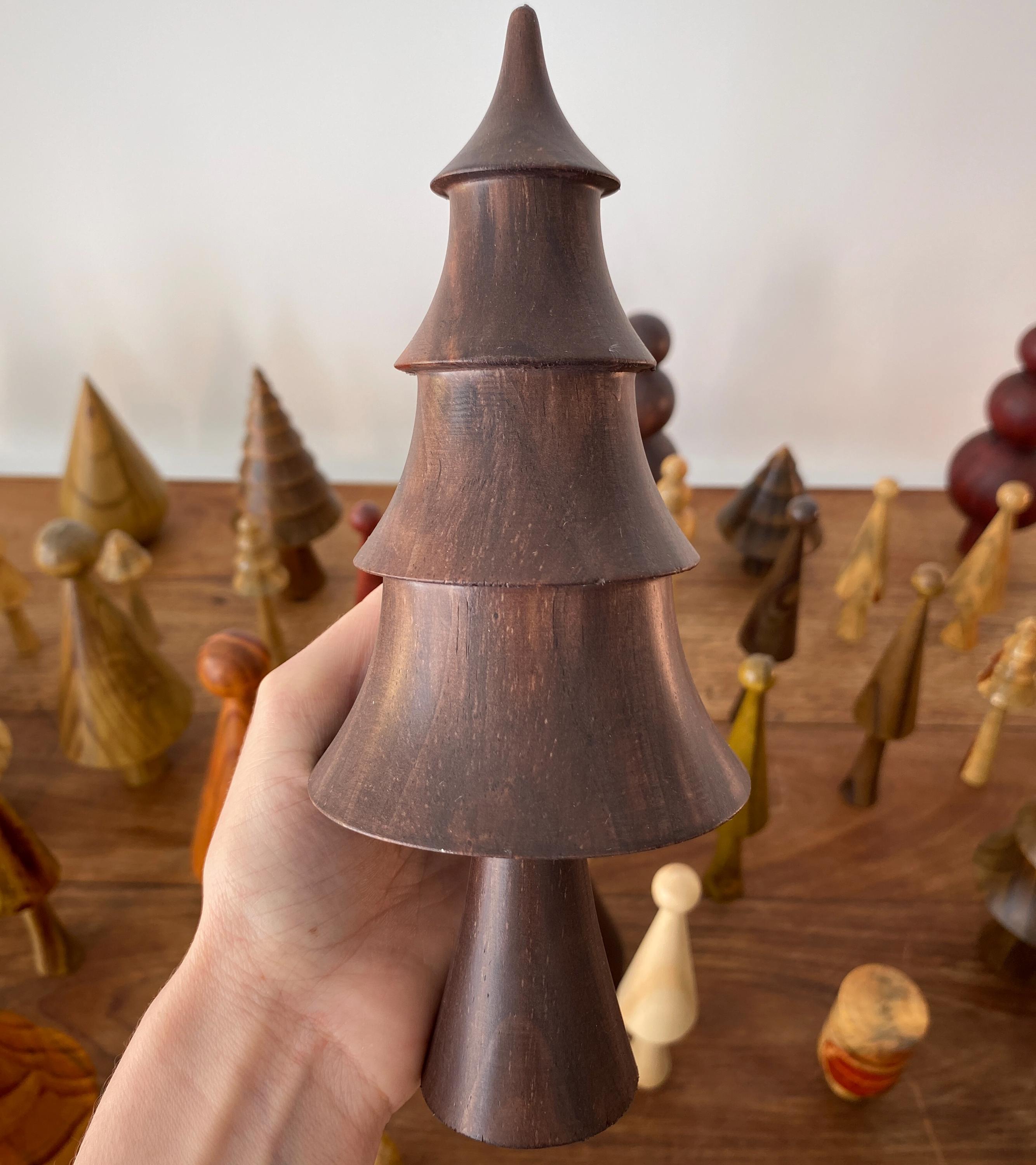 Layered Wooden Tree – Sculptural Solid Wood Decor for Shelf, Table or ...