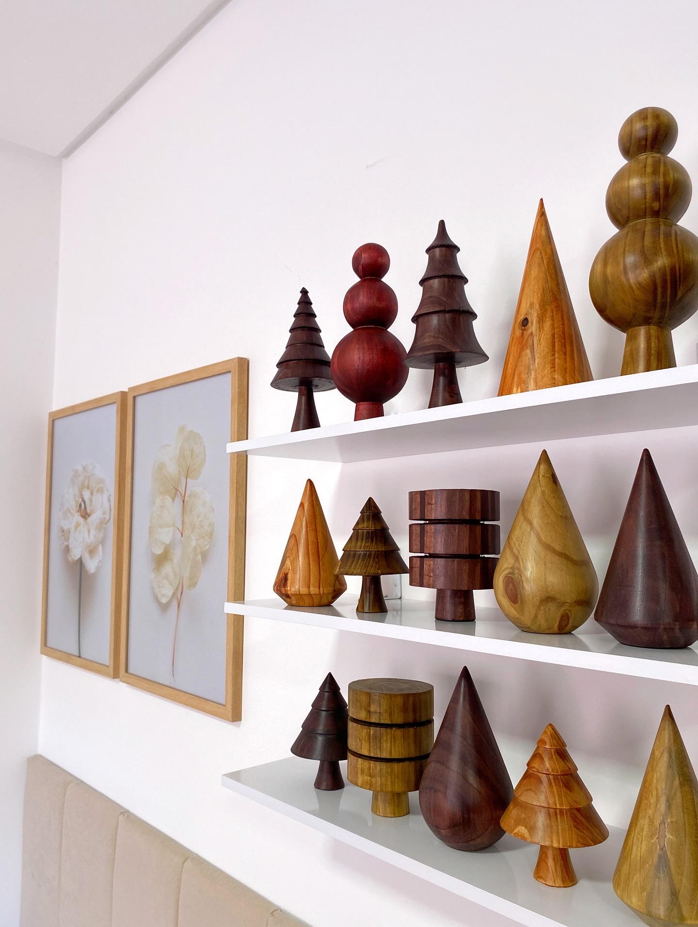 Layered Wooden Tree – Sculptural Solid Wood Decor for Shelf, Table or ...