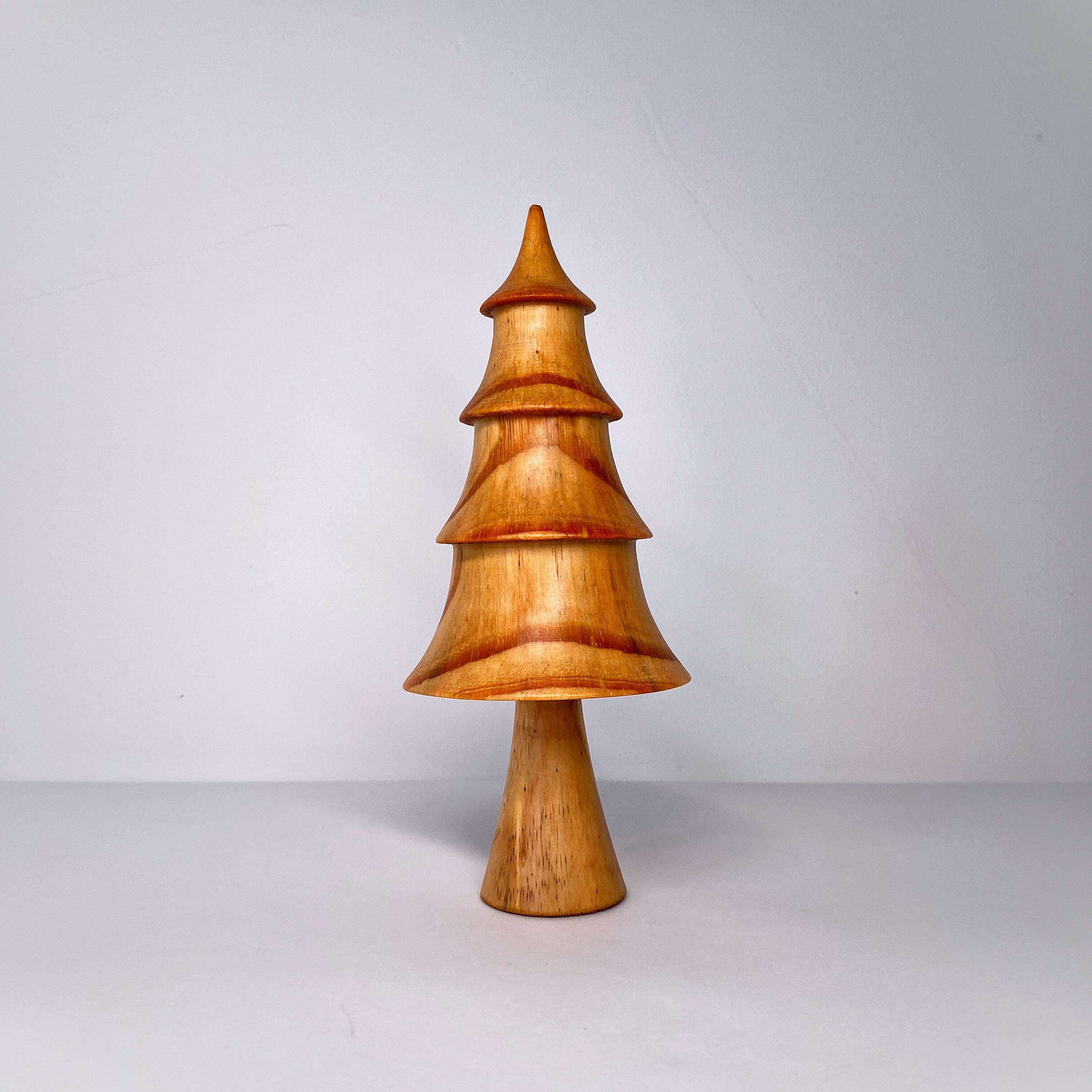 Layered Wooden Tree – Sculptural Solid Wood Decor for Shelf, Table or ...