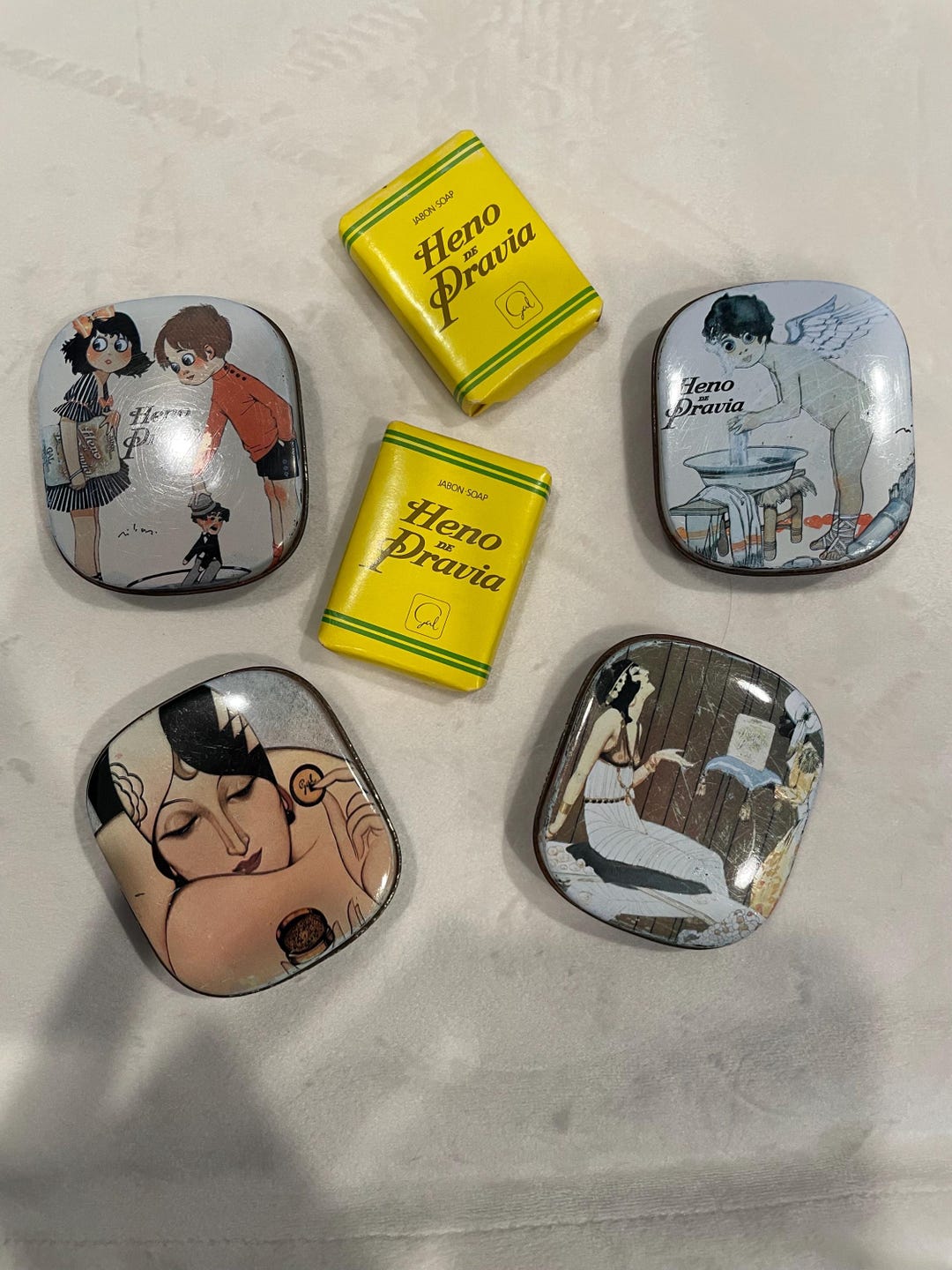 Vintage Heno De Pravia Soap Cans, Spanish Art Deco Lot of 4 - Etsy