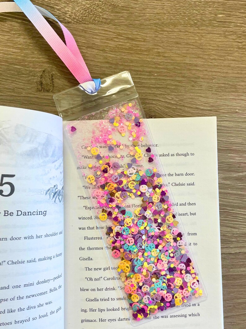 Bright Happy Shaker Confetti Bookmark - Etsy