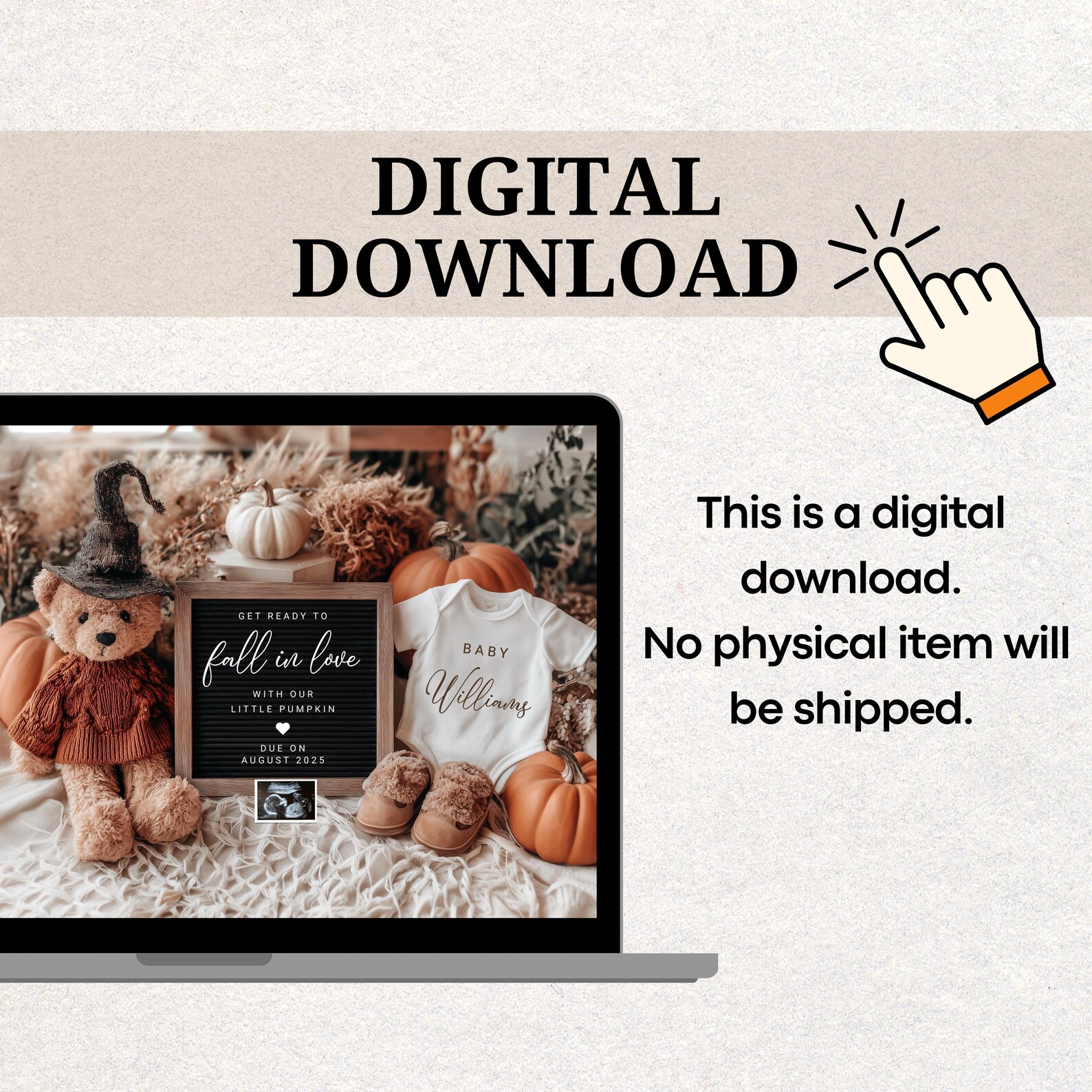 Fall Baby Announcement Digital Halloween Pregnancy Announcement Social ...