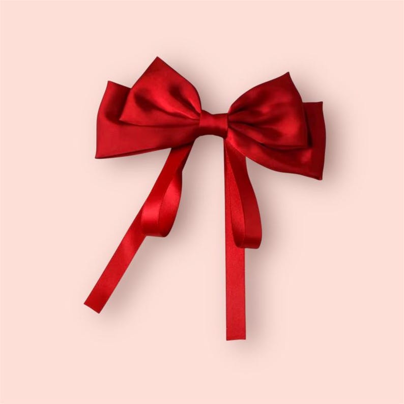 Bow Ribbon Hair Clip Fashion Retro Solid Satin Spring Clip Hairclip ...