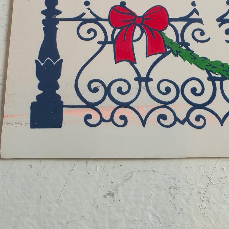 Vintage Christmas Village Scene Vinyl Placemats Santa Sleigh Holiday ...