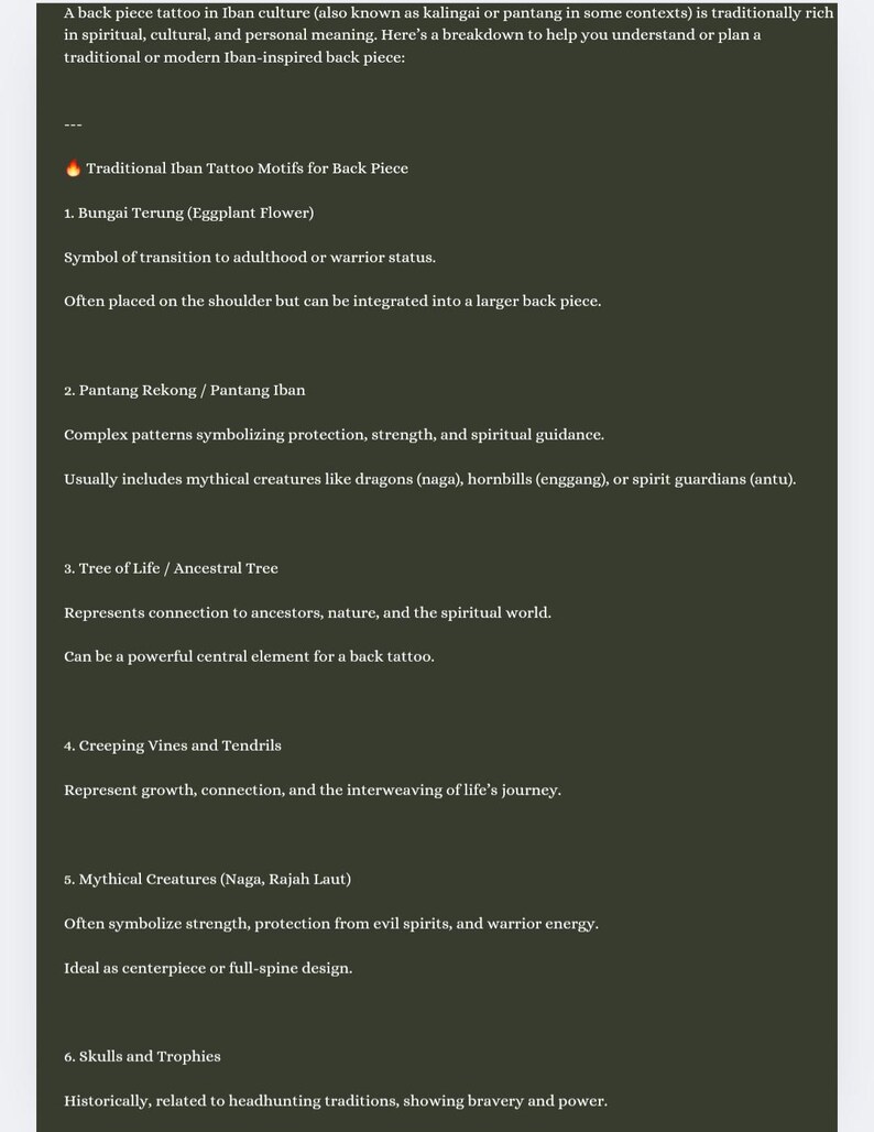 Traditional Iban Tattoo Design | Dayak Tribal Art | Borneo Kalingai ...