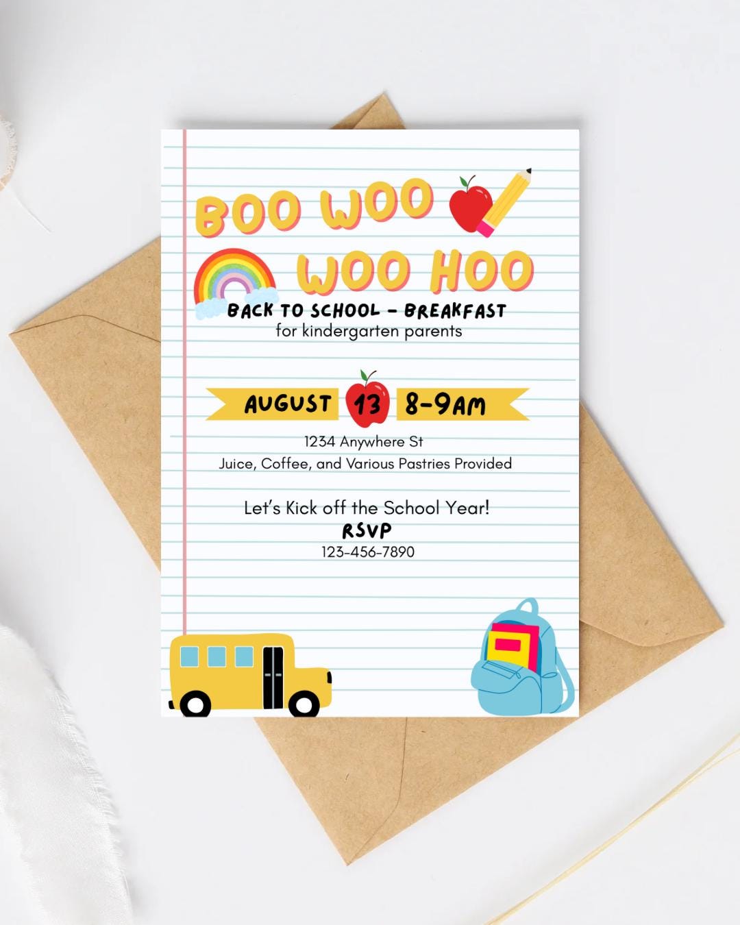 Editable Boo Hoo Woo Hoo Back to School Invitation | Kindergarten ...