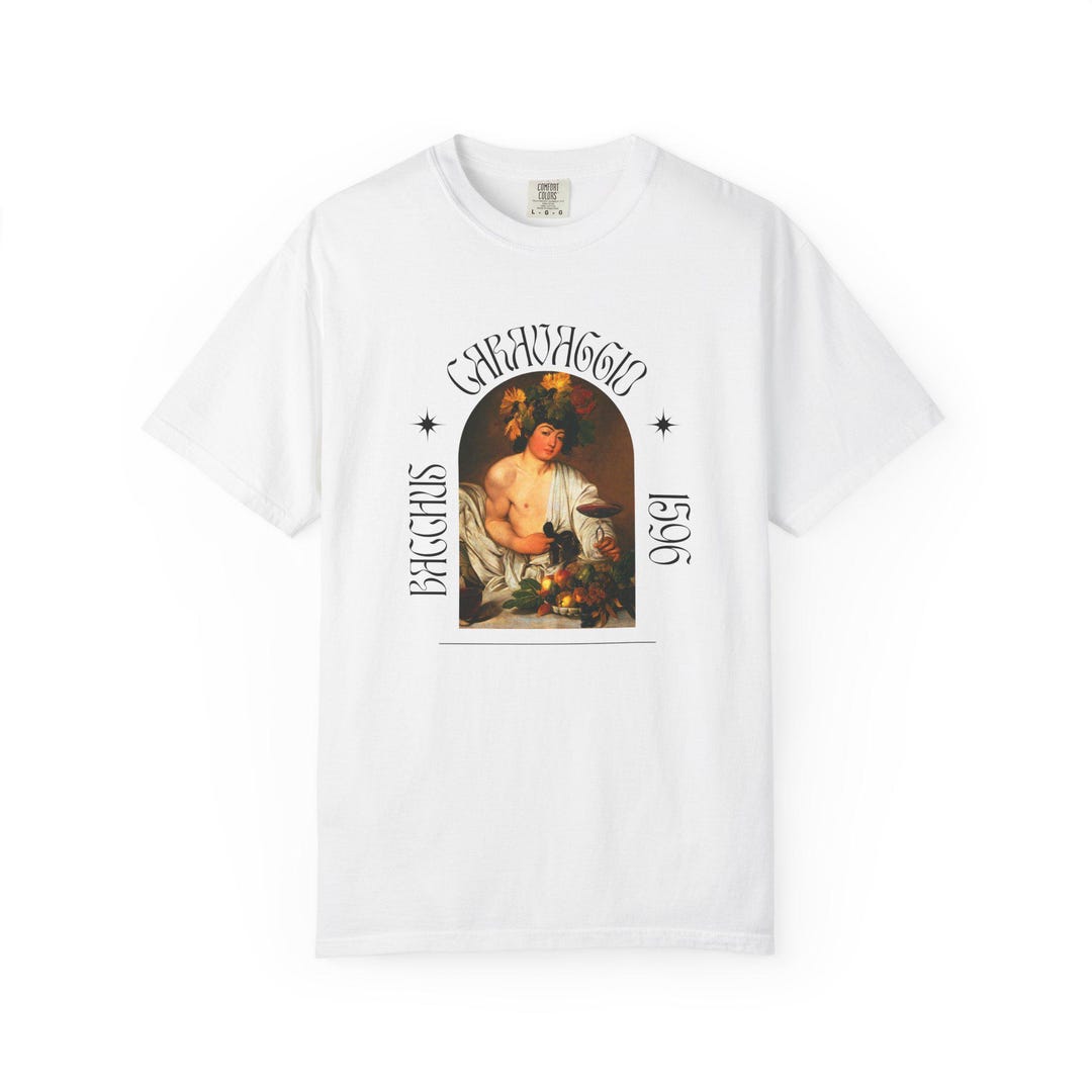 Caravaggio Bacchus Painting T-shirt | Vintage Floral Portrait Tee - Etsy