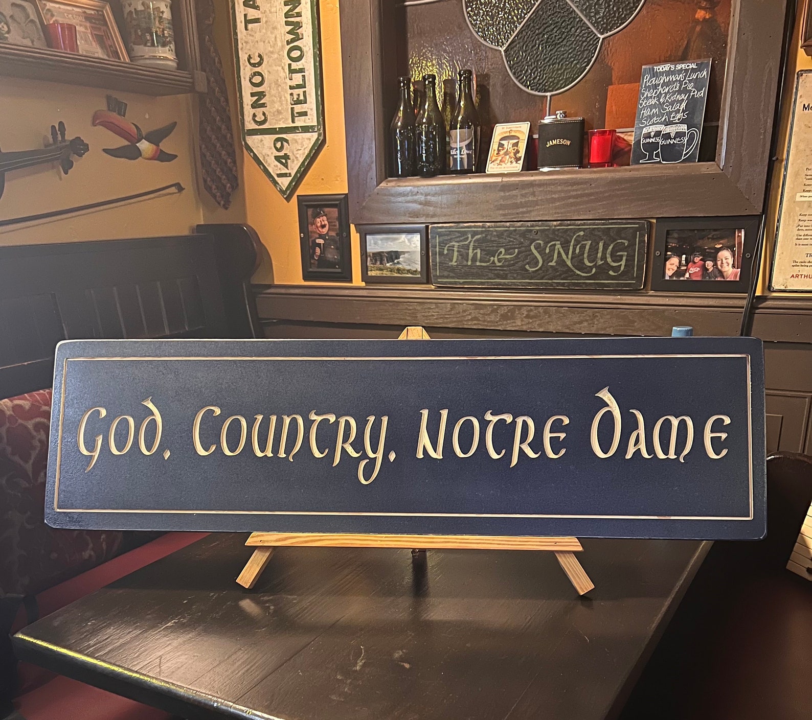 God, Country, Notre Dame Wood Carved / Hand Painted Sign ( Distressed ...