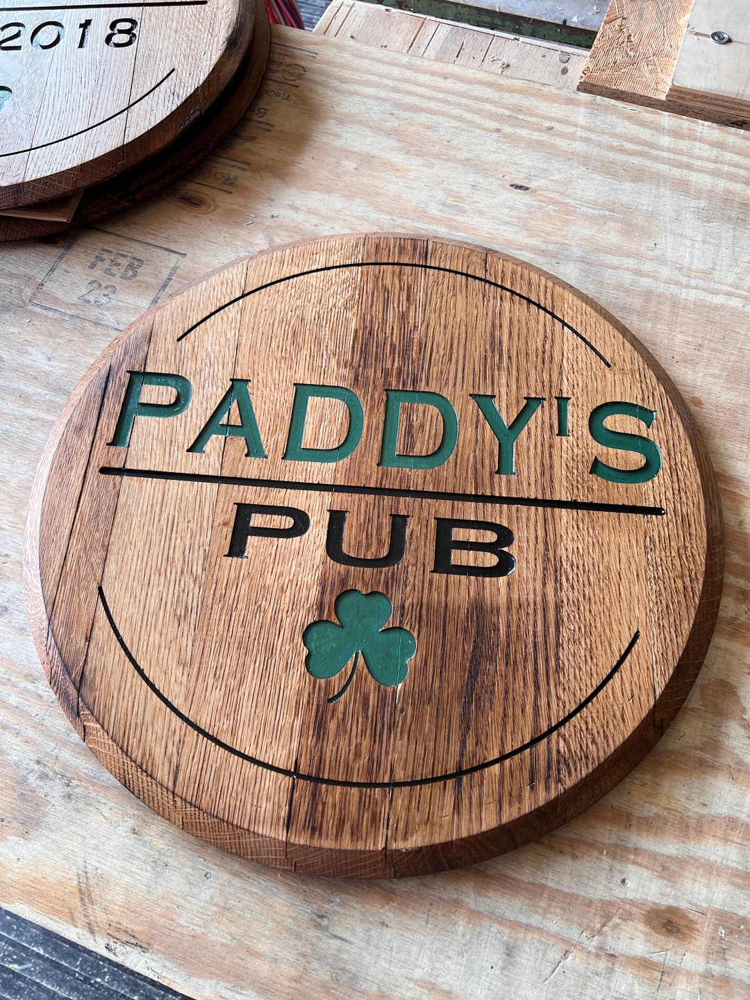 Custom Pub Whiskey Barrel Head Sign - Etsy