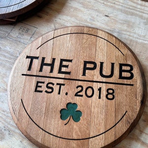 Custom Pub Whiskey Barrel Head Sign - Etsy