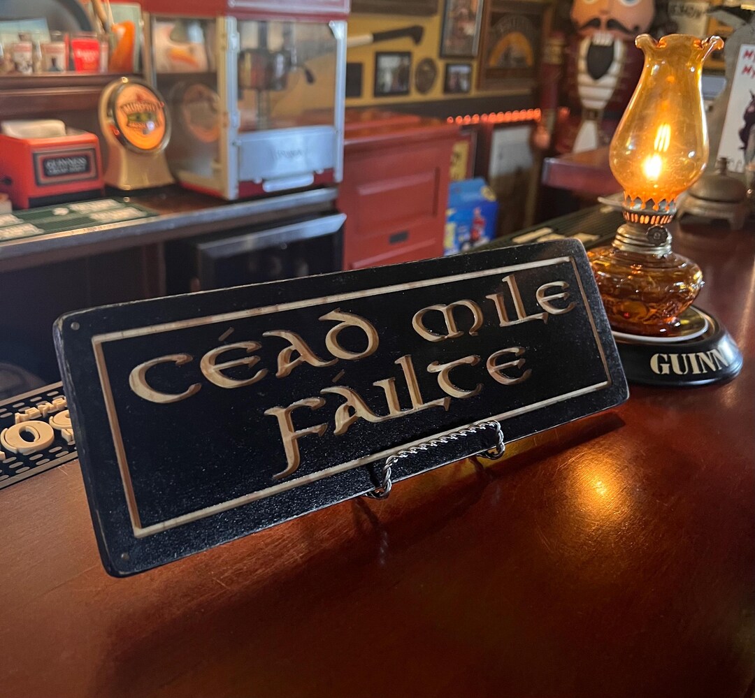 Céad Mile Fáilte (gaelic Welcome) Wood Sign 4”x 12” Distressed Finish ...