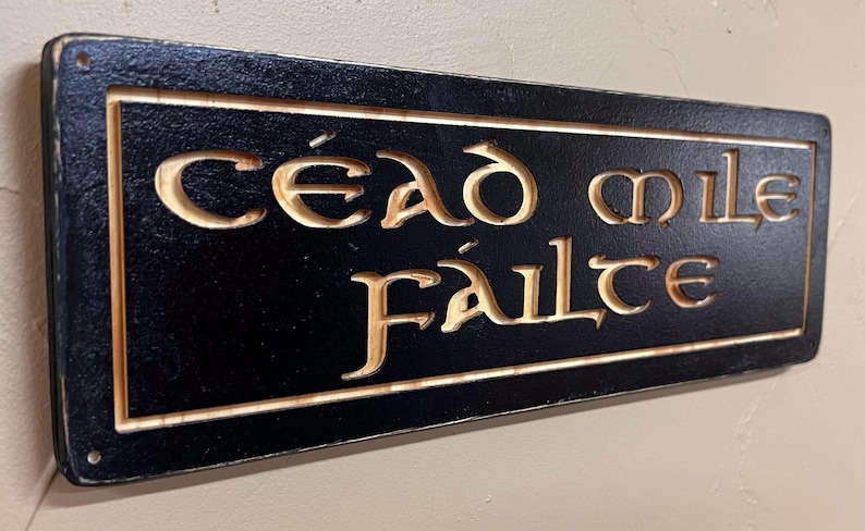 Céad Mile Fáilte (gaelic Welcome) Wood Sign 4”x 12” Distressed Finish ...