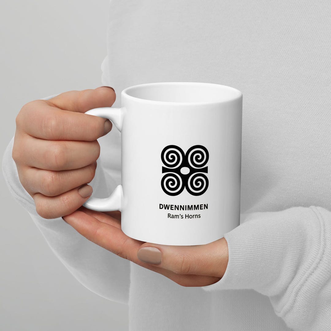Dwennimmen Mug – Minimalist Adinkra Symbol, Strength & Humility - Etsy