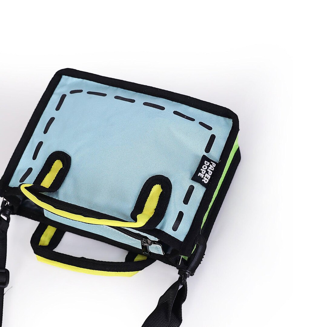 2D Cartoon Shoulder Bag – Ocean Blue – Comic Style Flat Purse ...