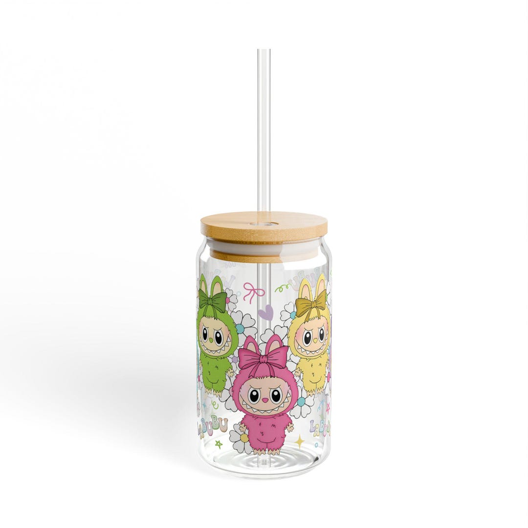 Labubu Inspired Glass Cup - Etsy