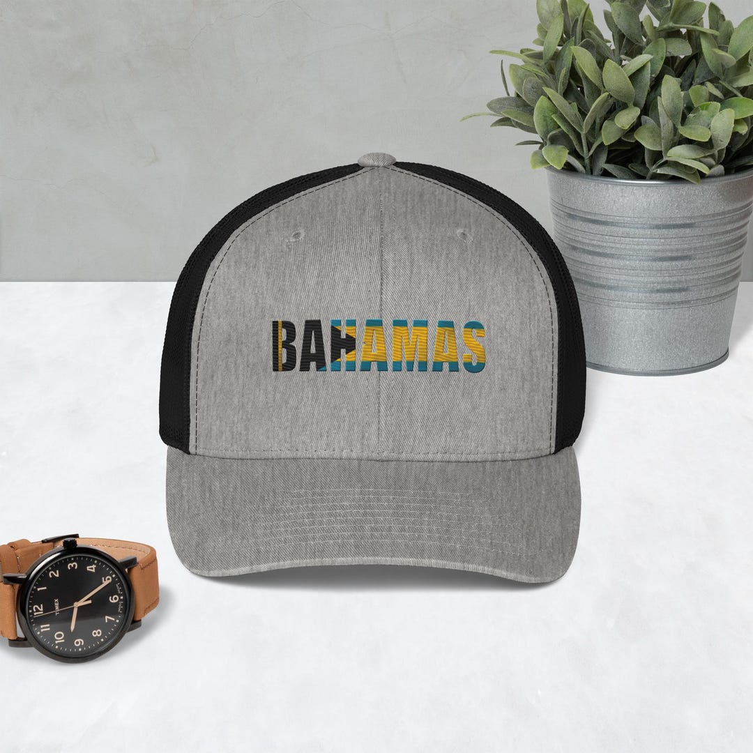 Bahamas Embroidered Trucker Hat | Bahamas Pride Mesh Cap | Island Flag ...