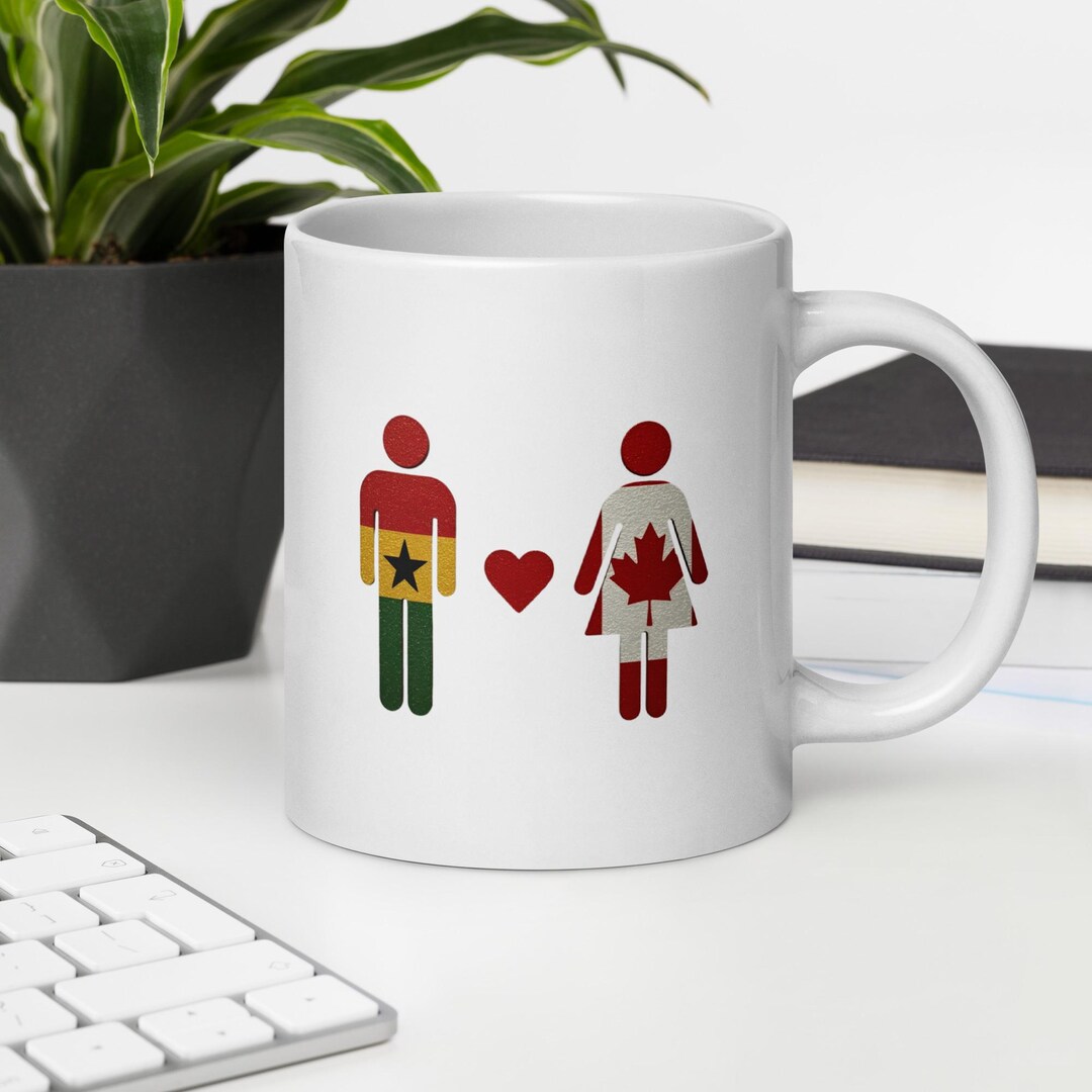 Ghana Canada Long Distance Mug, International Love Gift, Ghanaian ...