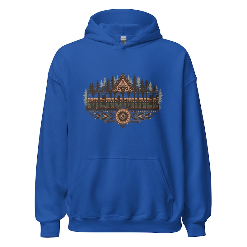 Menominee Hoodie | Indigenous Tribal Forest Design, Unisex Pullover - Etsy