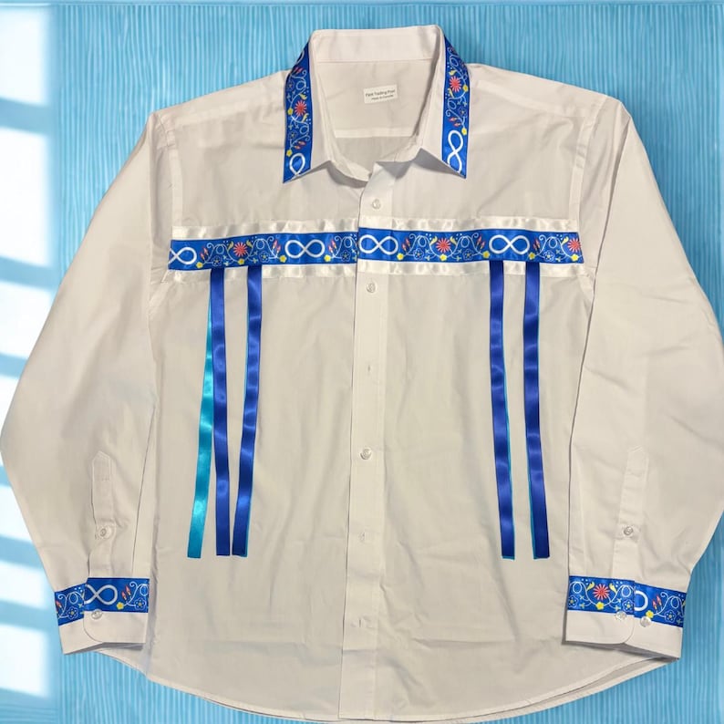 Métis Ribbon Shirt – Mens & Boys Indigenous Shirt, Powwow Regalia ...
