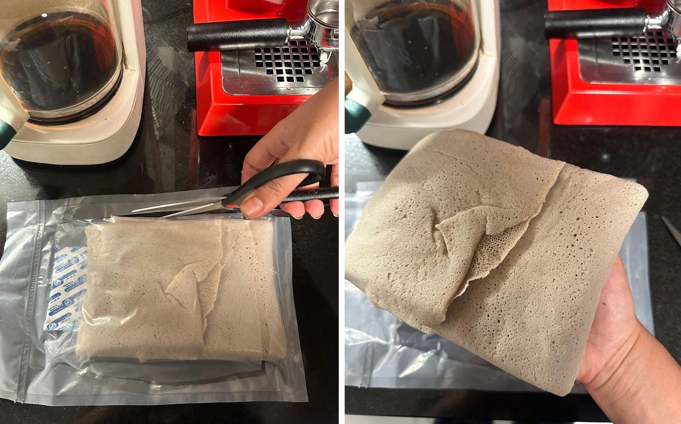 Authentic 100% Teff Injera | Ethiopian Gluten-free Flatbread, Vegan ...