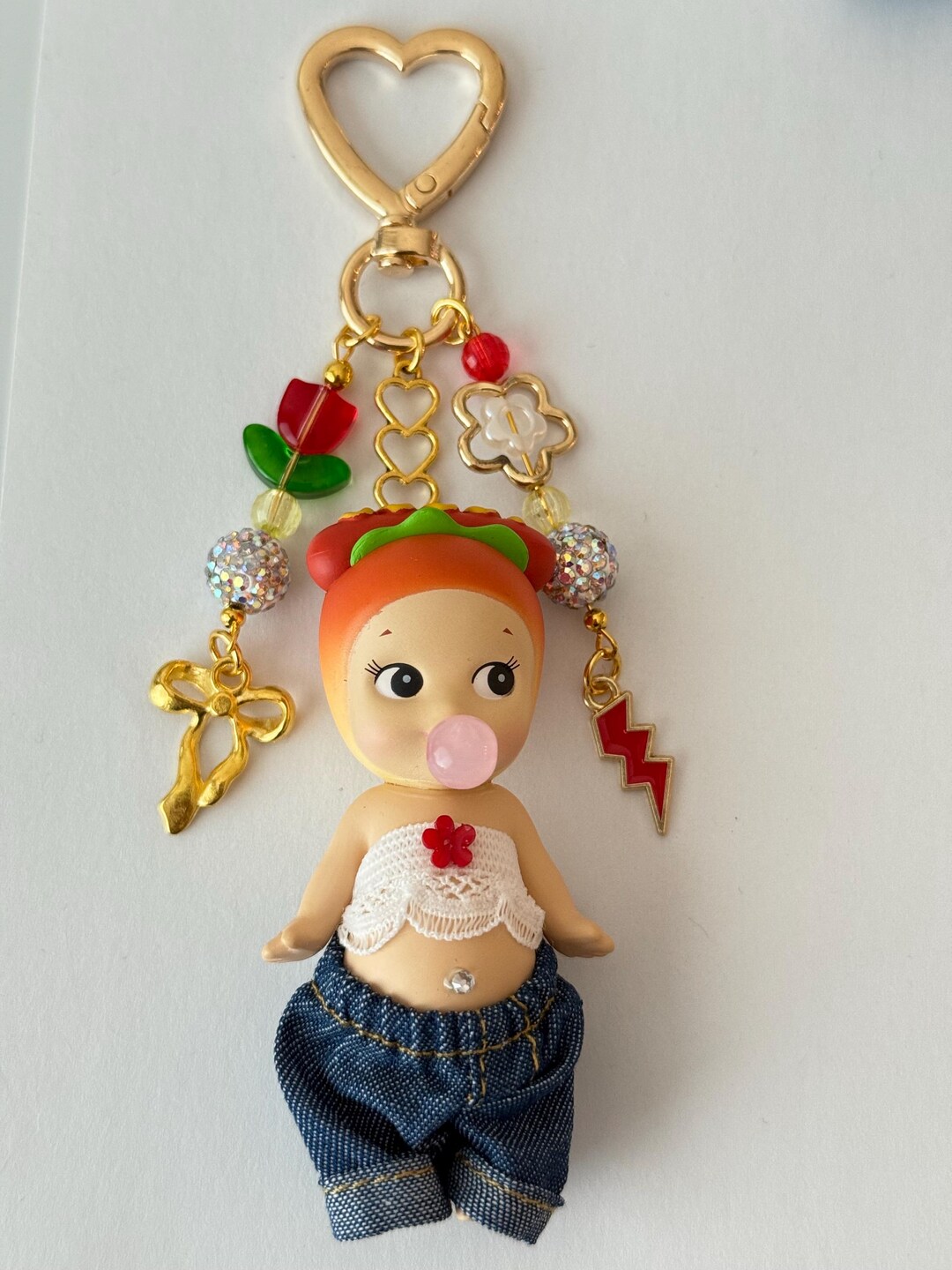 Authentic Sonny Angel “hot Dog” Keychain W/ Belly Ring and Bubblegum - Etsy